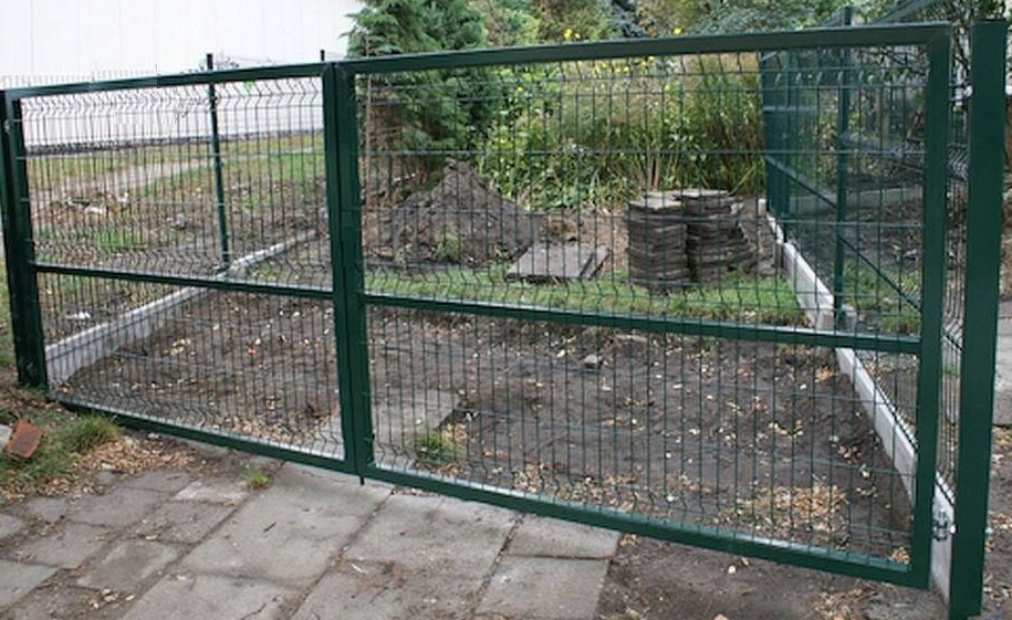 Brama dwuskrzydłowa panelowa 150cm 4m + słupki + akcesoria Zielona RAL ...